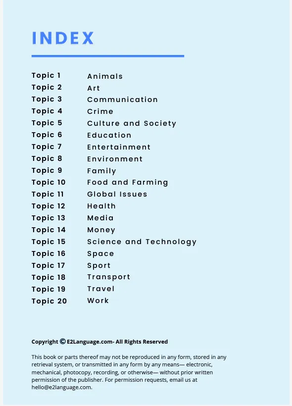 IELTS 20 x Topic Toolkit - E2